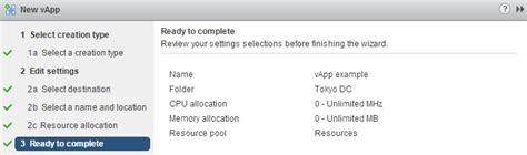 Create VApp VMware ESXi
