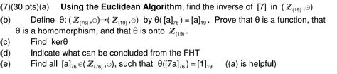 Solved 730 Ptsa Using The Euclidean Algorithm Find