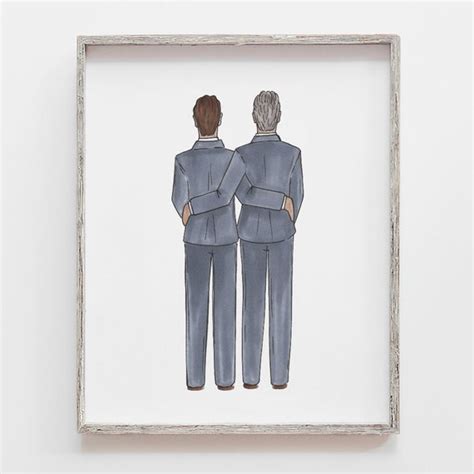 Custom Groom Drawing Same Sex Wedding Mr And Mr Etsy
