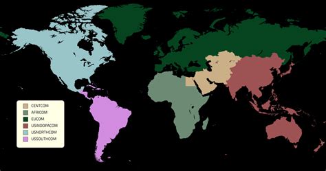Areas Of Responsibility Of Us Army Unified Combatant Commands Mapporn
