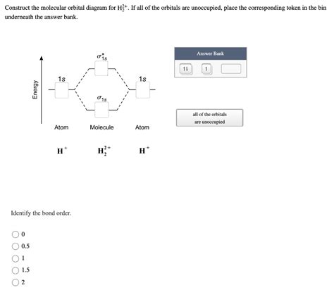 Solved Construct The Molecular Orbital Diagram For H If Chegg Com