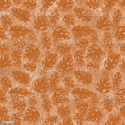 손으로 그린 컬러 이국적인 몬스터 나뭇잎과 꽃 원활 귀여운 여름 배경 열대 갈색 가지 현대 꽃 구성 벽지 직물 직물패션 패션 벡터 일러스트레이션 갈색에 대한 스톡 벡터 아트