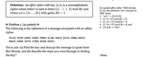 definition an affine cipher with key a b is a