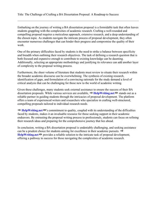 Ba Dissertation Proposal Examples By Alma Reynolds Issuu