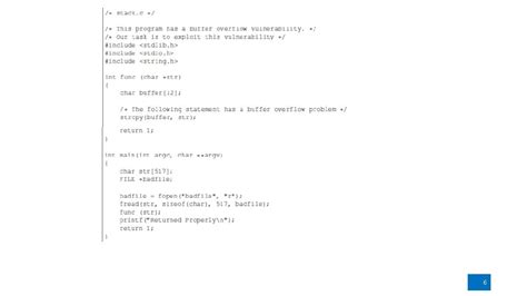 Buffer Overflow Memory Four Basic Readwrite Memory Regions