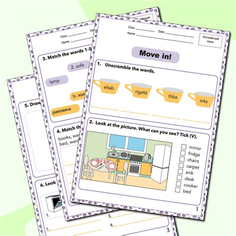 Английский язык Тема Мебель 3b Move In Spotlight для 5 класса