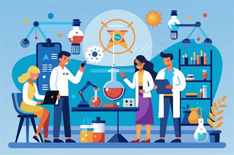 Lab Section With Students Experimenting On Subatomic Particle Behavior