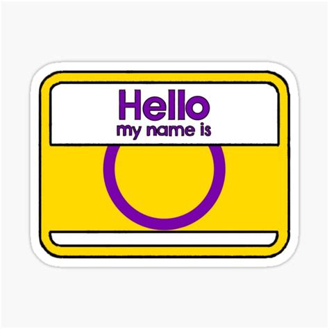 Hello My Name Is Intersex Flag Sticker For Sale By Matoon Redbubble