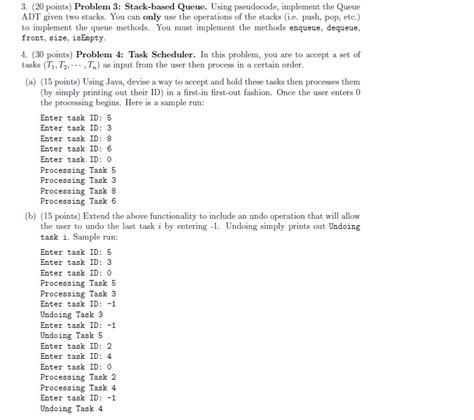 Solved 3 20 ﻿points ﻿problem 3 Stack Based Queue Using