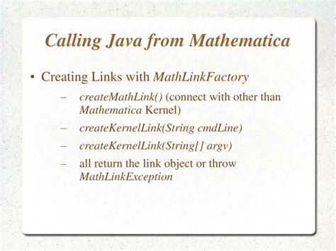 Ppt Integrating Mathematica With Java Jlink Communication Powerpoint