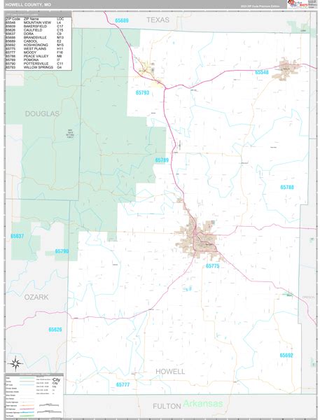 Howell County Mo Zip Code Map Premium