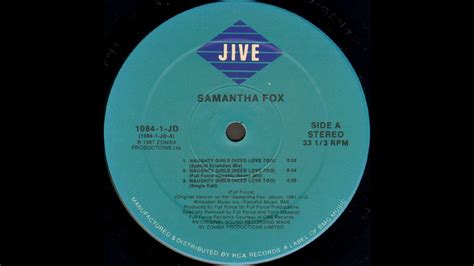 Naughty Girls Need Love Too Special Extended Mix Samantha Fox