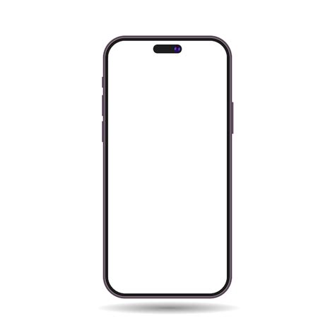 현실적인 전면 보기 스마트폰 이랑 모바일 아이폰 보라색 프레임 빈 흰색 디스플레이 벡터 무료 벡터