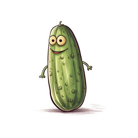 Premium Ai Image Cartoon Pickle Character With A Smile And Arms Out