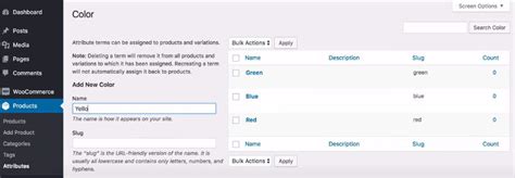 Woocommerce颜色带图及尺寸设置 蜗牛之路