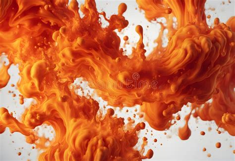 Ink Water Explosion Effect Orange Fire Flames Stock Illustration Illustration Of Vibrant