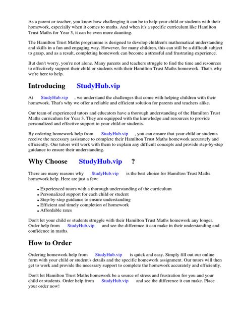 Hamilton Trust Maths Homework Year 3 Pdf Worksheet Homework