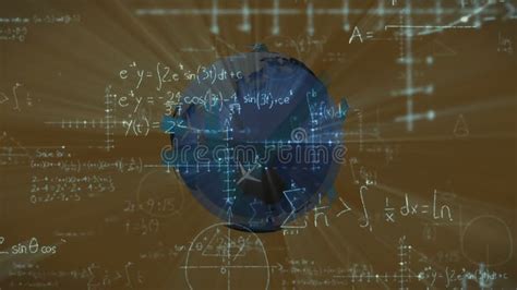 Animation Of Mathematical Equations Over Globe Stock Footage Video Of Interface Network