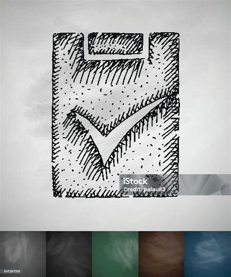 Assignment Turned On Icon Hand Drawn Vector Illustration Stock