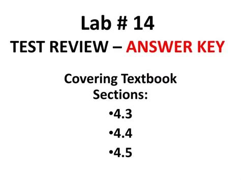 Ppt Lab 14 Test Review Answer Key Powerpoint Presentation Free