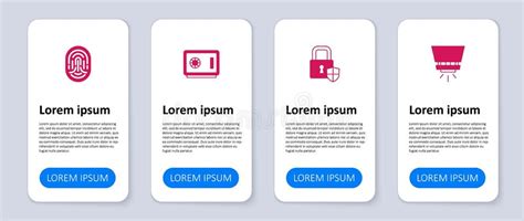 Set Fire Sprinkler System Shield Security With Lock Safe And Fingerprint Business Infographic