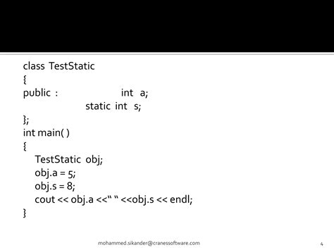 Static And Const Members Ppt