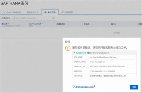 Sap Hana备份的常见问题以及解决方法云备份cloud Backup 阿里云帮助中心