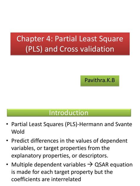 Partial Least Square Regression And Cross Validation Techniques Pdf