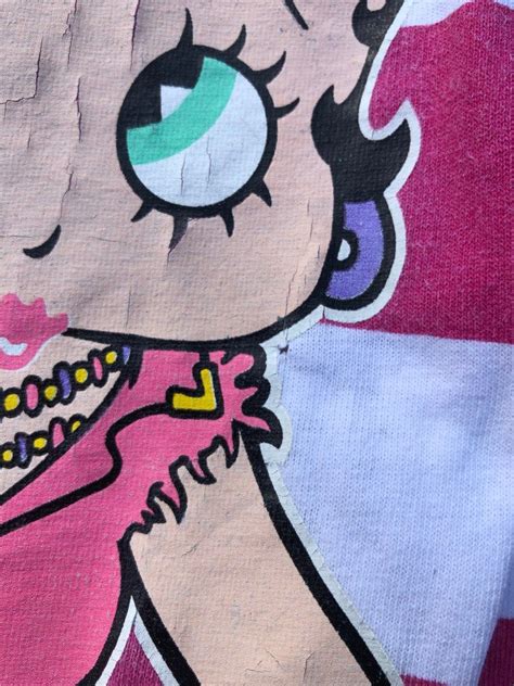 Vintage Betty Boop King Features Syndicate Inc Stripe Long Sleeve Men S Fashion Tops