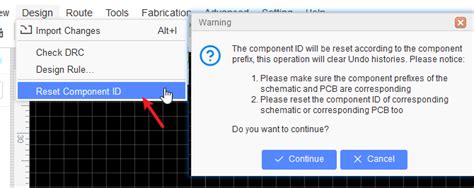 Reset Component Id Easyeda Std User Guide