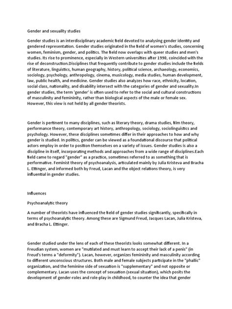 Gender And Sexuality Essay Pdf Gender Studies Feminism