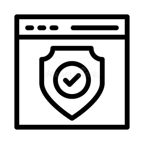 Secure Browser Thin Line Color Vector Icon Stock Vector Illustration Of Concept Elements