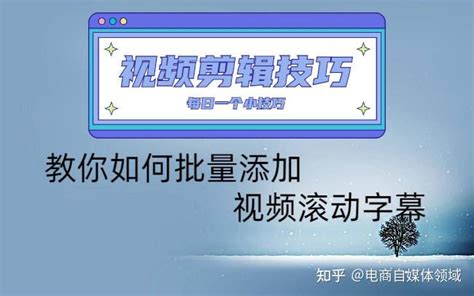 如何给大量视频添加滚动字幕，这个操作真的快速又便捷 知乎