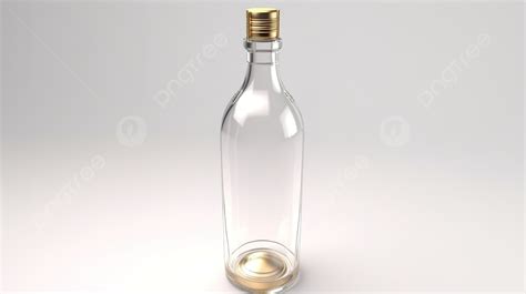 흰색 배경에 투명한 모양을 가진 3d 렌더링의 현실적인 유리병 투명한 병 병 3d 병 배경 일러스트 및 사진 무료 다운로드 Pngtree