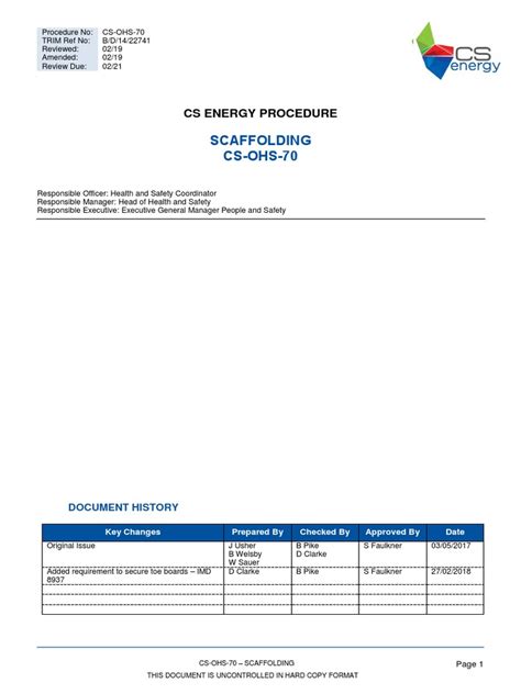 Scaffolding Procedure 02 19 Pdf Scaffolding Duct Flow