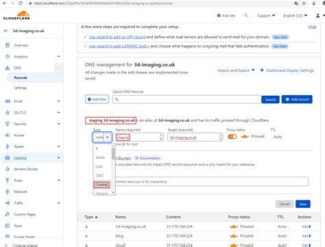 Add Subdomain To Cloudflare Eg Staging3d Uk