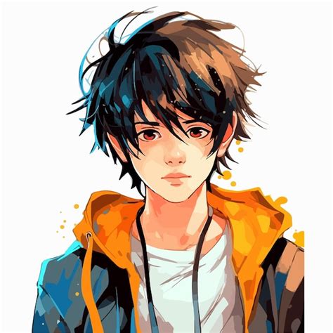 Jovem Desenho De Ilustração Vetorial De Personagem De Estilo Anime