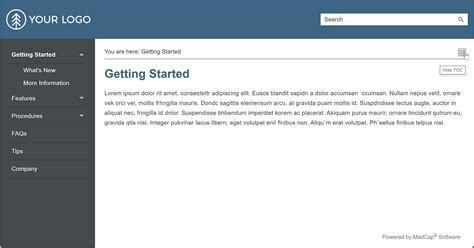 How To Show Hide Table Of Contents In Flare Side Navigation Projects