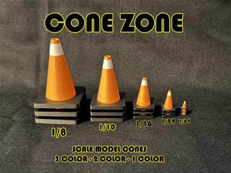 Scale Model Road Cones Rc Racing 5 Sizes By Battcave Makerworld Download Free 3d Models