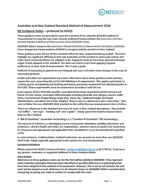 Anzsmm 2018 Nz Guidance Notes 19feb2018 Pdf Measurement Deep