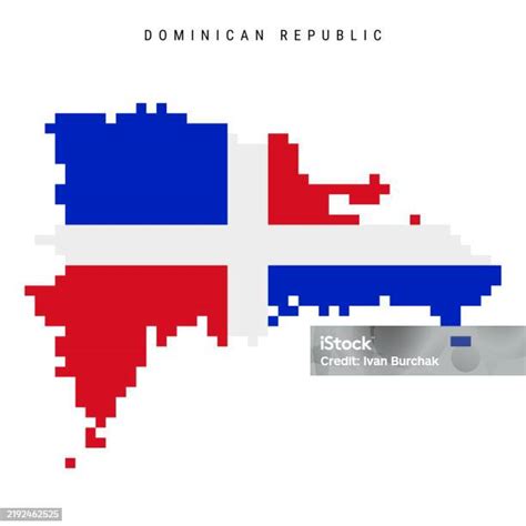 도미니카 공화국 픽셀 플래그 지도 아이콘입니다 흰색에 고립 된 평면 벡터 그림 1980 1989 년에 대한 스톡 벡터 아트 및 기타 이미지 1980 1989 년
