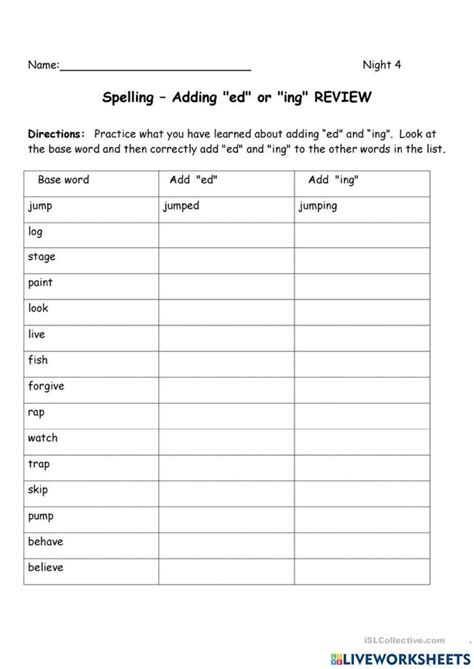 Verb Worksheets Add Ed And Ing