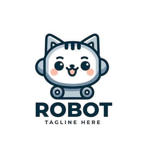 귀여운 고양이 로 마스코트 캐릭터 일러스트 로고 프리미엄 벡터