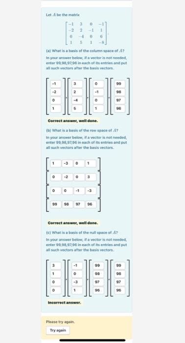 Solved Let A Be The Matrix 1201324501011165 A Chegg Com