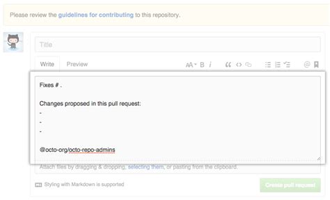 Issue And Pull Request Templates The Github Blog