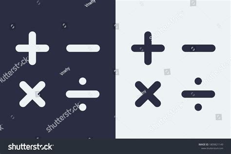 Vektor Stok Math Basic Operation Symbol Icon Addition Tanpa Royalti