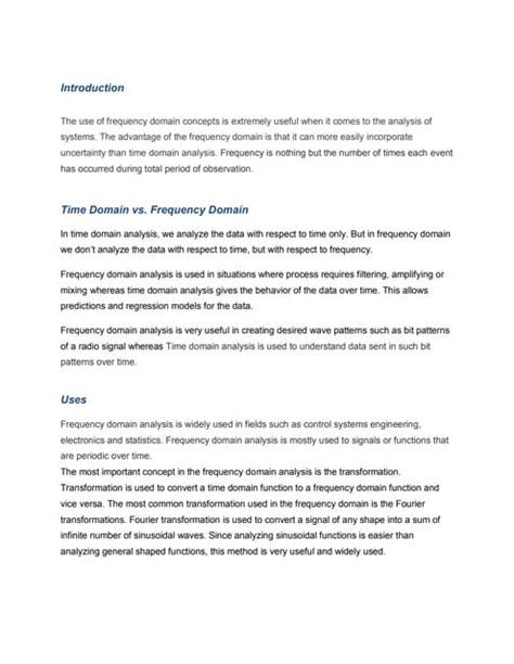 Article On Frequency Domain Analysis Pdf