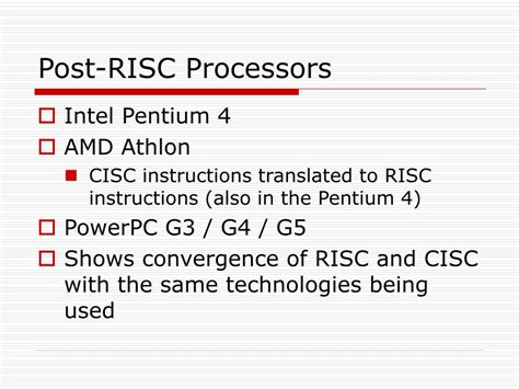 PPT CISC RISC And Post RISC Computers PowerPoint Presentation Free