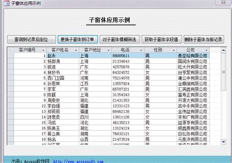 子窗体常用的5个应用源码 Access软件网