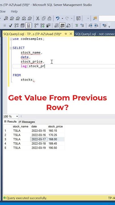 Sql How To Get Value From Previous Row Datascience Programming Coding Sqltutorial Youtube